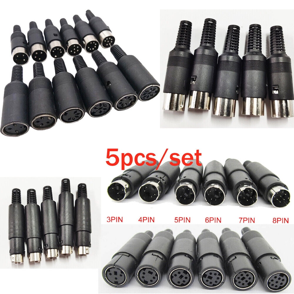 5pcs 3pin 4pin 5pin 6pin 7pin 8 Pin DIN Male Female Plug Socket Jack ...