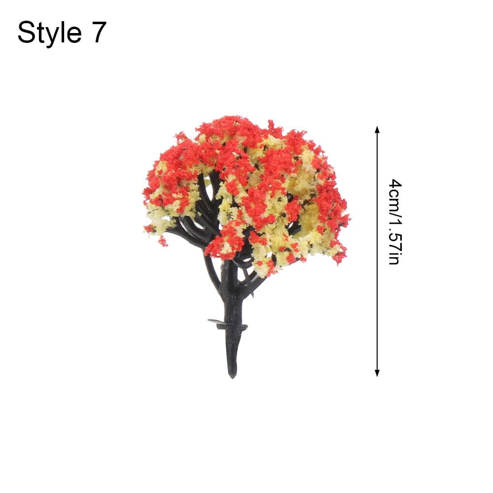 5pcs 4~6.5cm Toys for Kids Plastic Artificial Scenery Trees Building ...