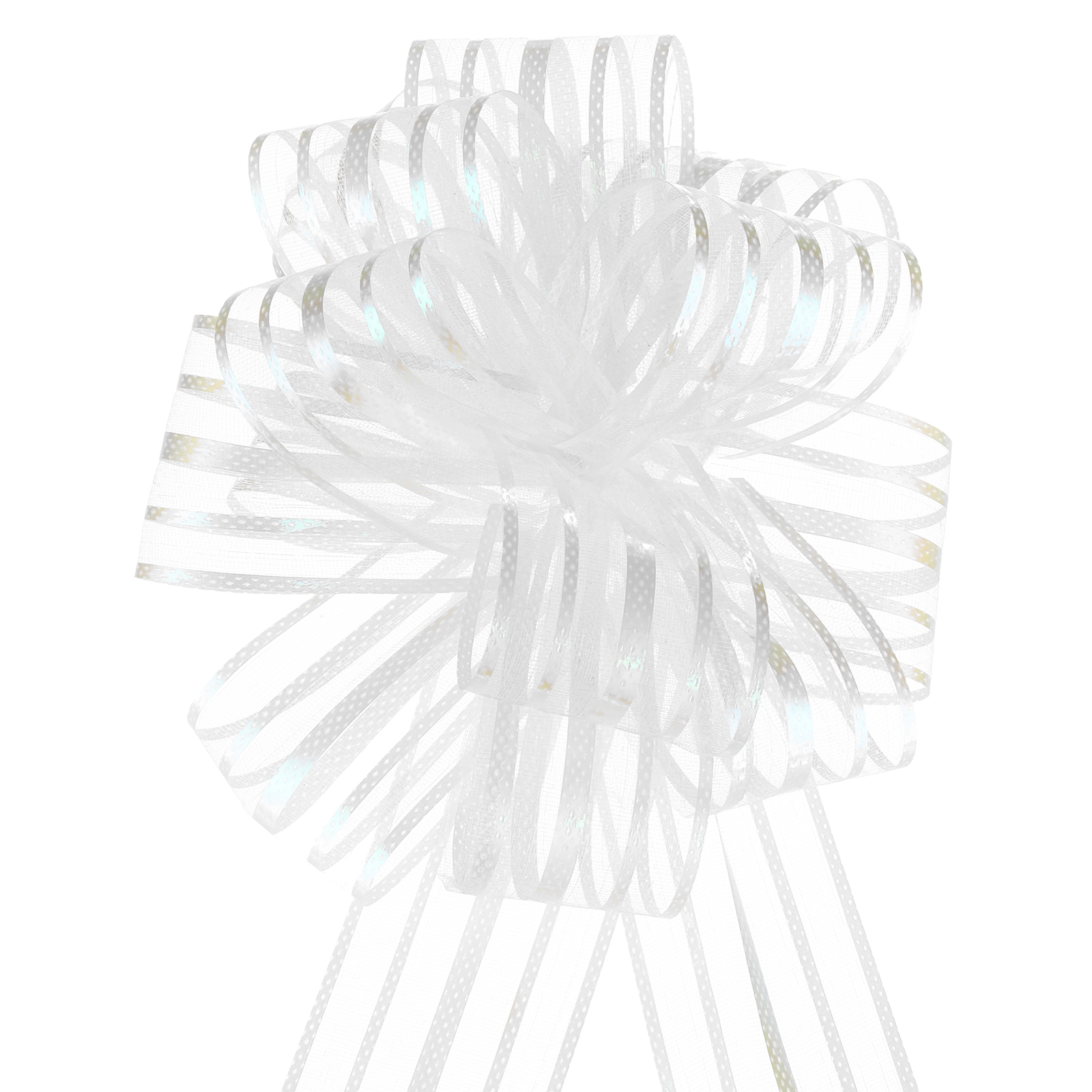 5pcs 4 Inch Organza Pull Bow Metallic Gift Wrapping Bows Ribbon Chiffon ...