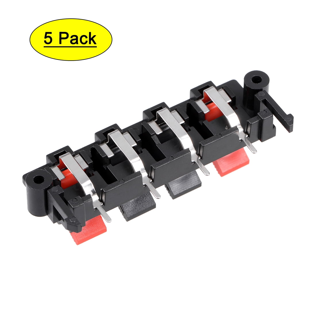5pcs 4 Way Jack Socket Spring Push Release Connector Speaker Terminal ...