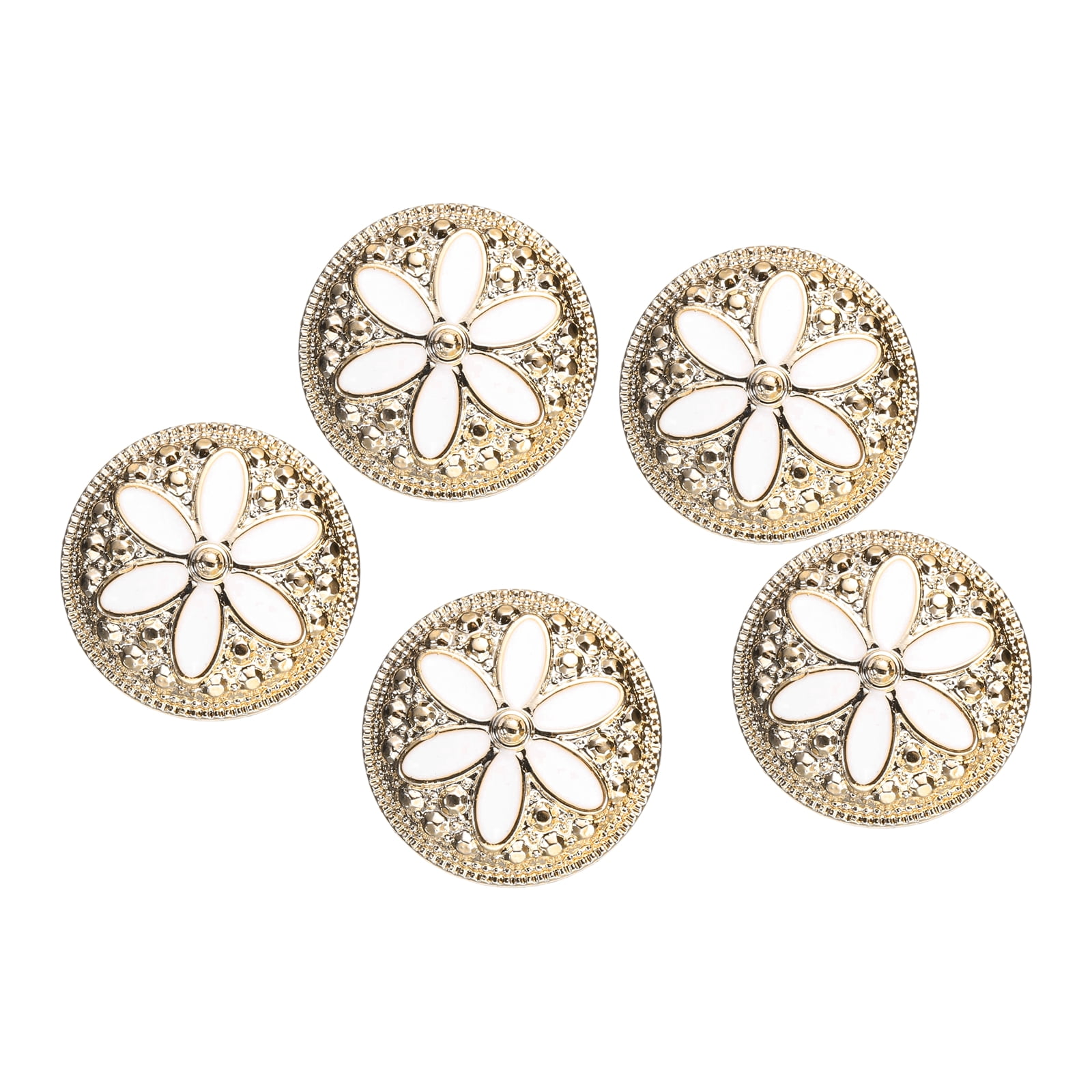 5pcs 40L Gold White Faux Pearl Buttons 25mm 1" Dia 0.53" Thick Plastic ...