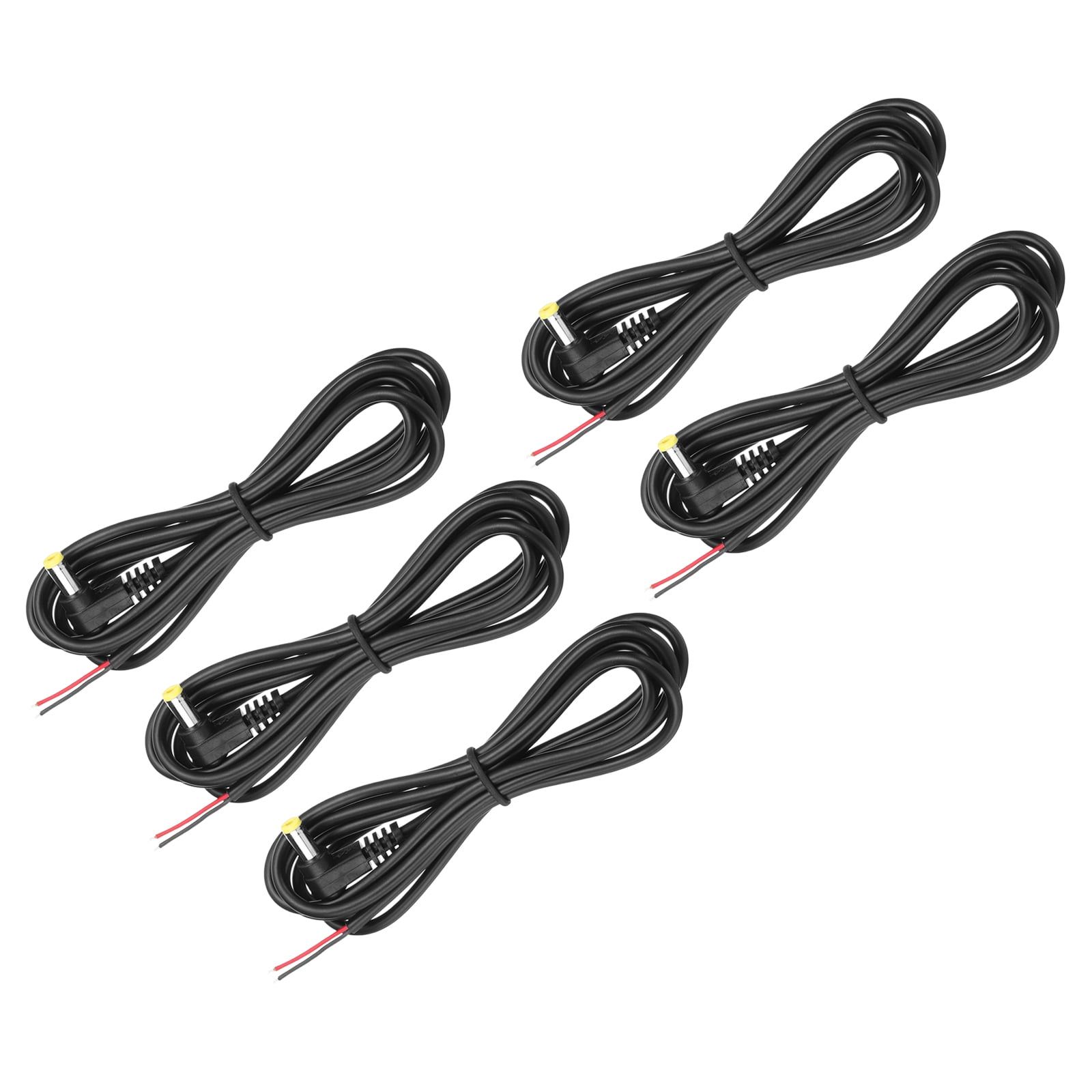 5pcs 5.5mm x 2.1mm Right Angle 90 Degree DC Male Plug Jack to Bare Wire ...