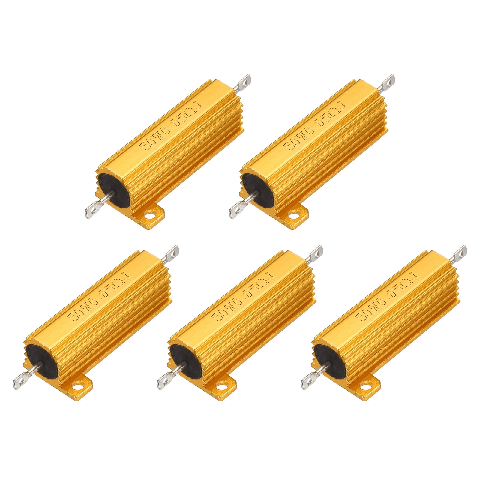 5pcs 50W 0.05 Ohm 5% Aluminum Housing Case Resistor, Wirewound ...