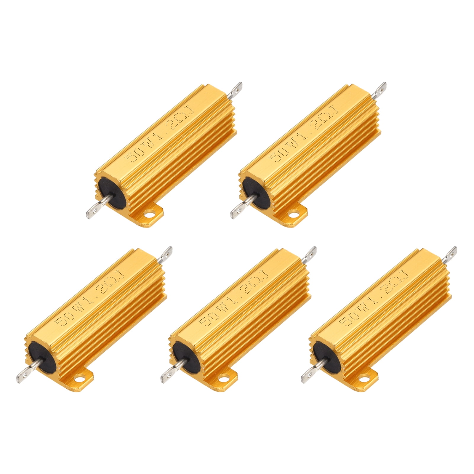 5pcs 50W 1.2 Ohm 5% Aluminum Housing Case Resistor, Wirewound Resistors ...