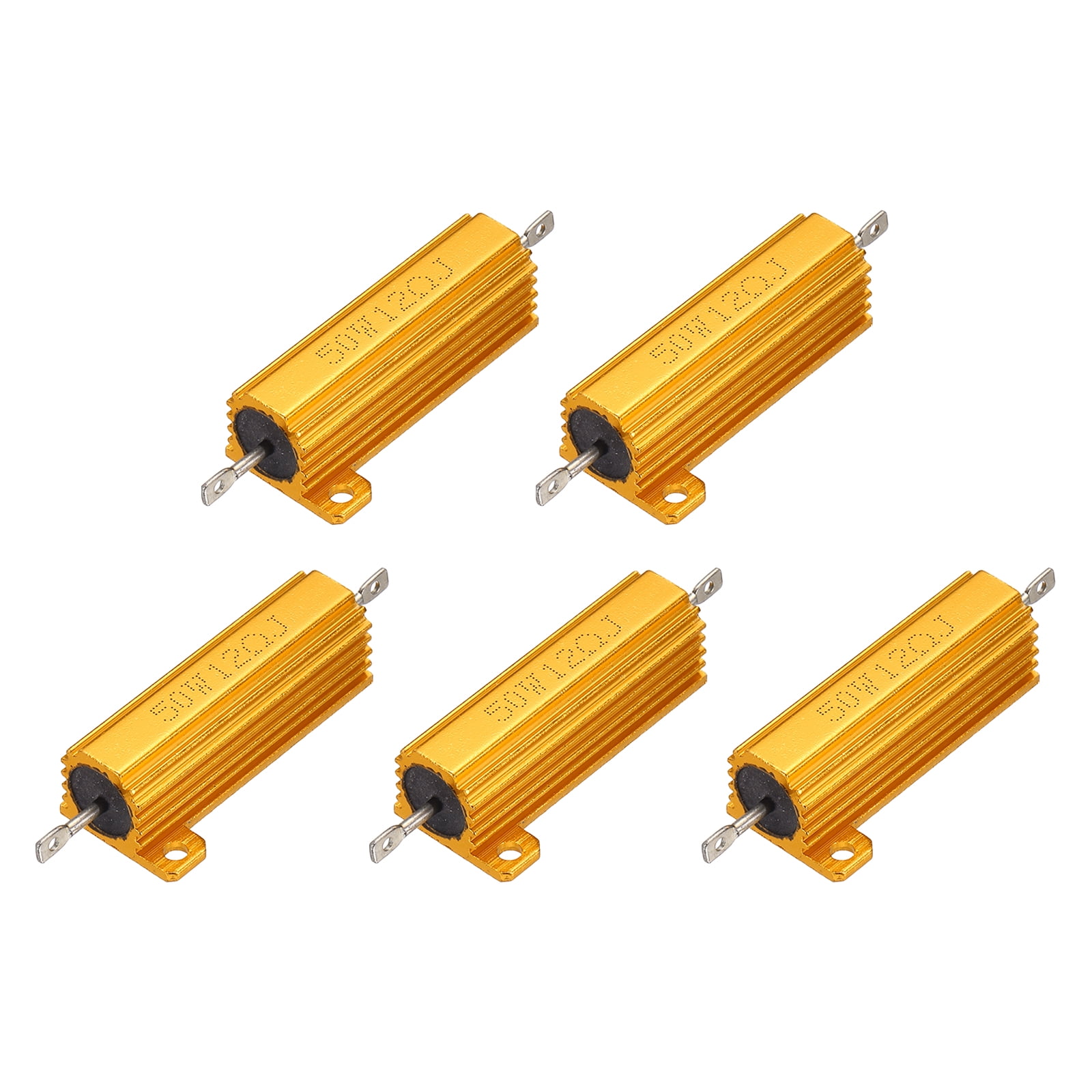 5pcs 50W 12 Ohm 5% Aluminum Housing Case Resistor, Wirewound Resistors ...