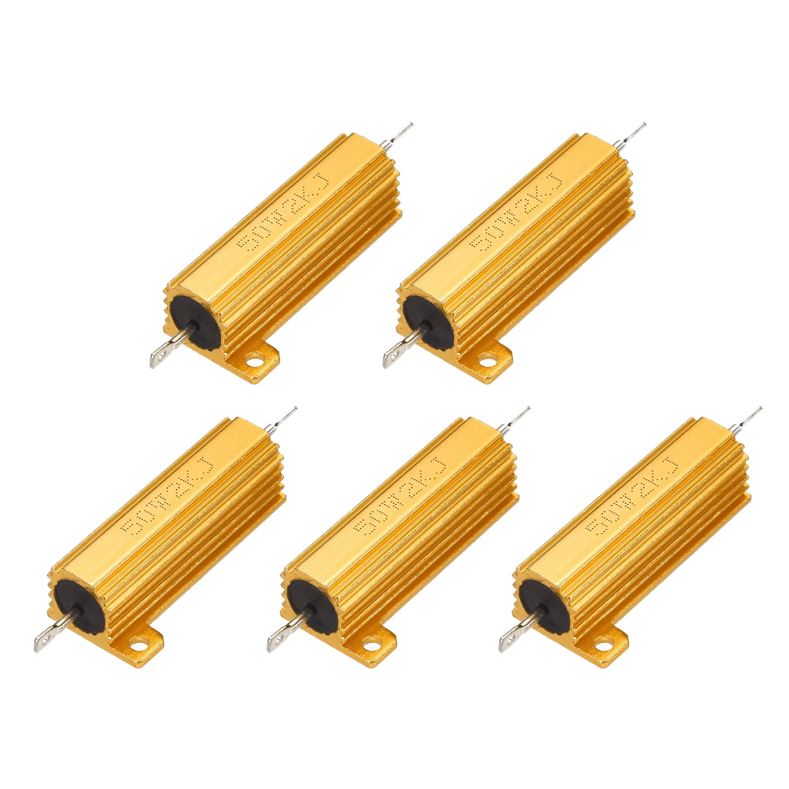5pcs 50W 2K Ohm 5% Aluminum Housing Case Resistor, Wirewound Resistors ...