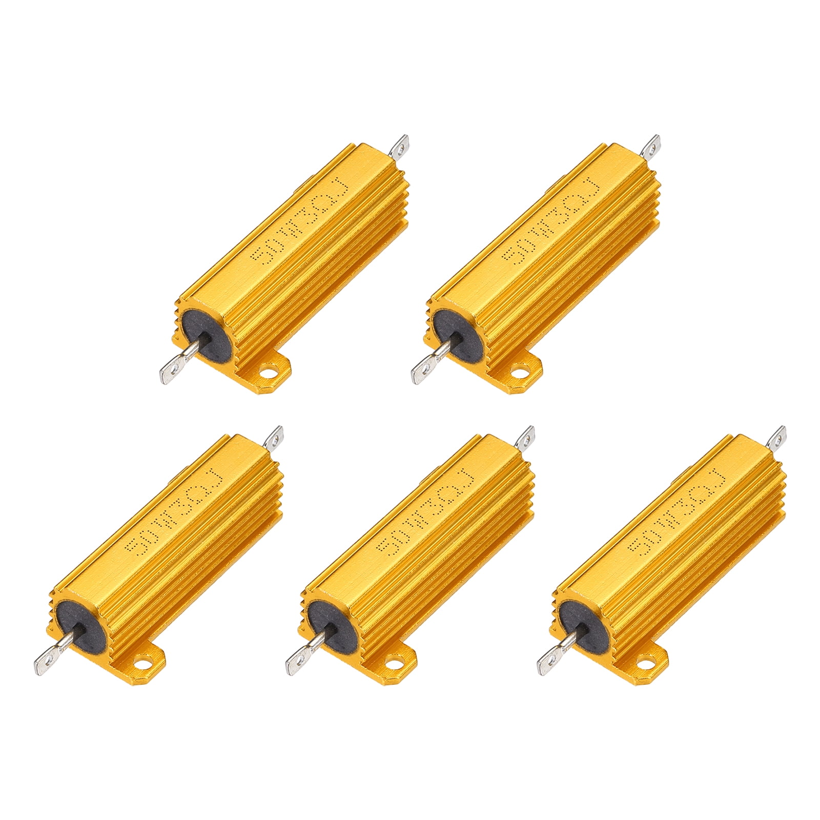 5pcs 50W 3 Ohm 5% Aluminum Housing Case Resistor, Wirewound Resistors ...