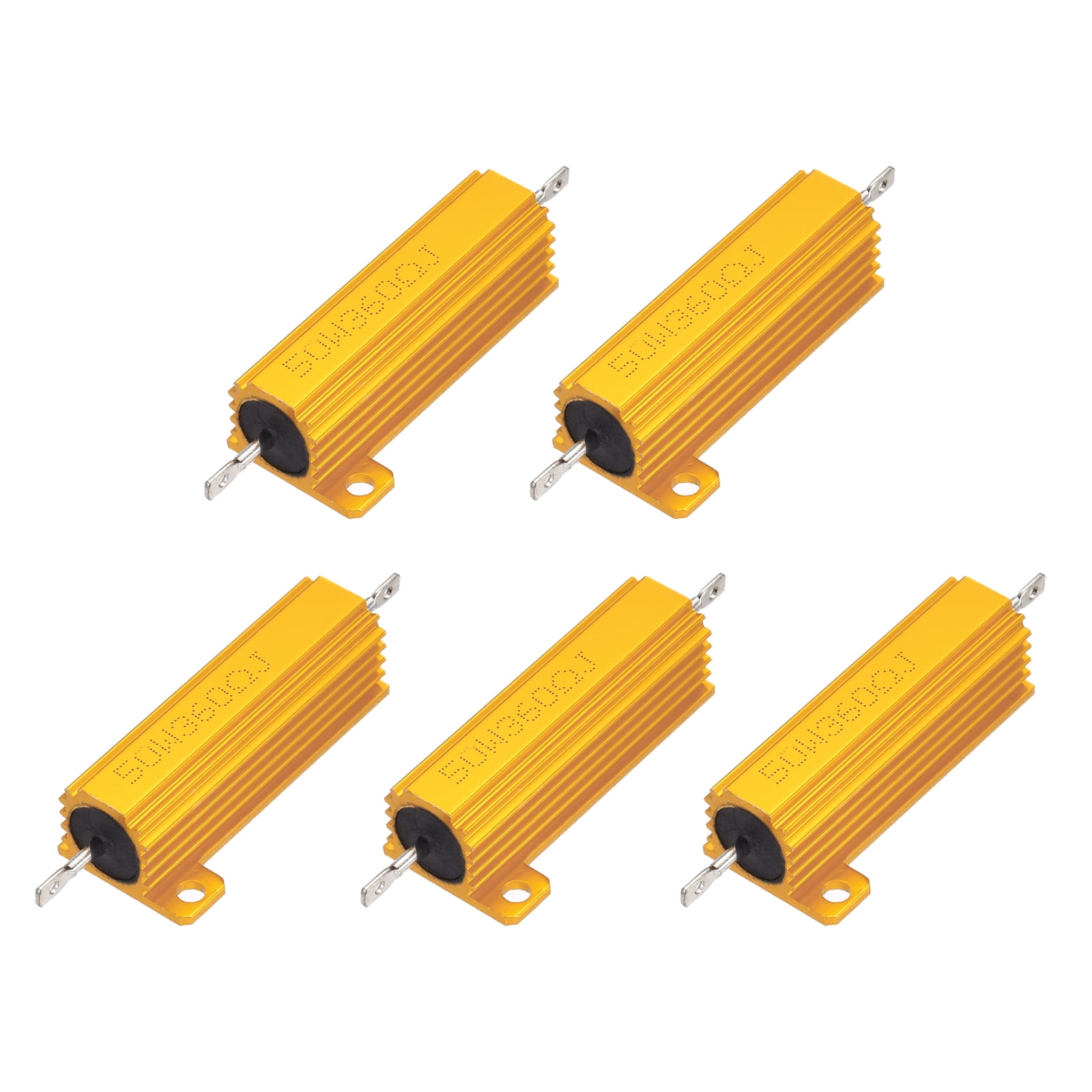 5pcs 50W 360 Ohm 5% Aluminum Housing Case Resistor, Wirewound Resistors ...