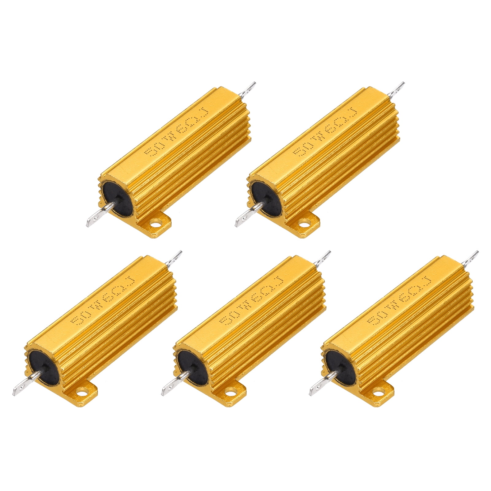 5pcs 50W 6 Ohm 5% Aluminum Housing Case Resistor, Wirewound Resistors ...