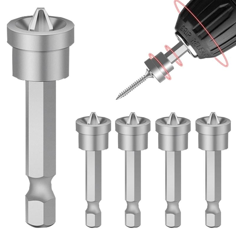 5pcs 50mm PH2 Magnetic Positioning Bits, Drywall Screw Setter Bit for ...