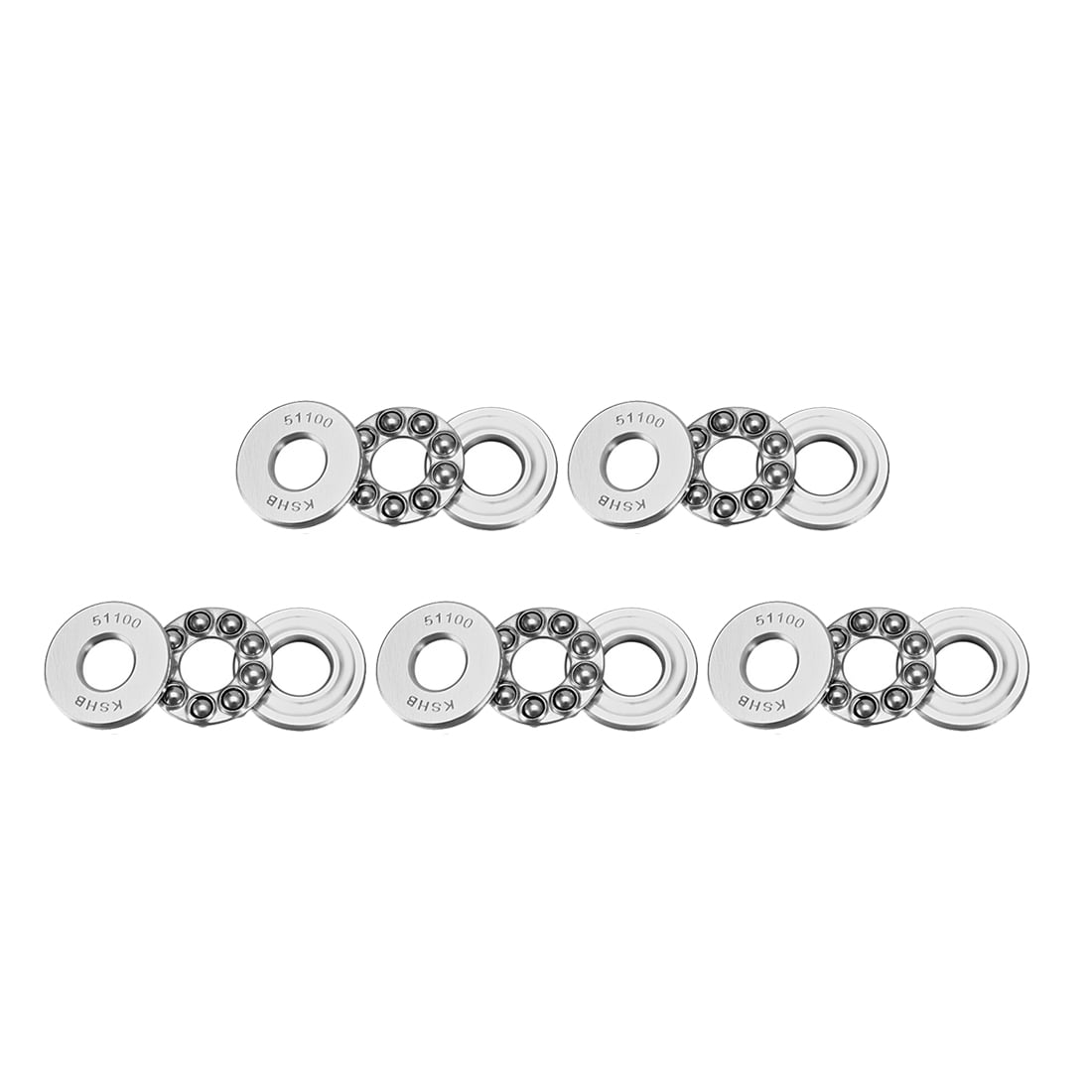 5pcs 51100 Single Direction Thrust Ball Bearings 10mm x 24mm x 9mm ...