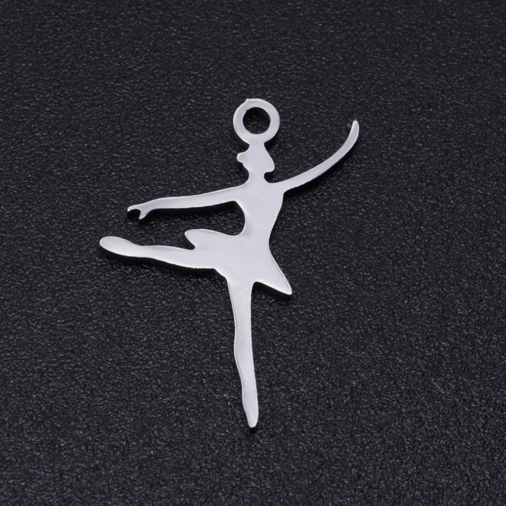 5pcs 5Pcs Ballet Dancer Charms 17.5x13x1mm 201 Stainless Steel Laser ...
