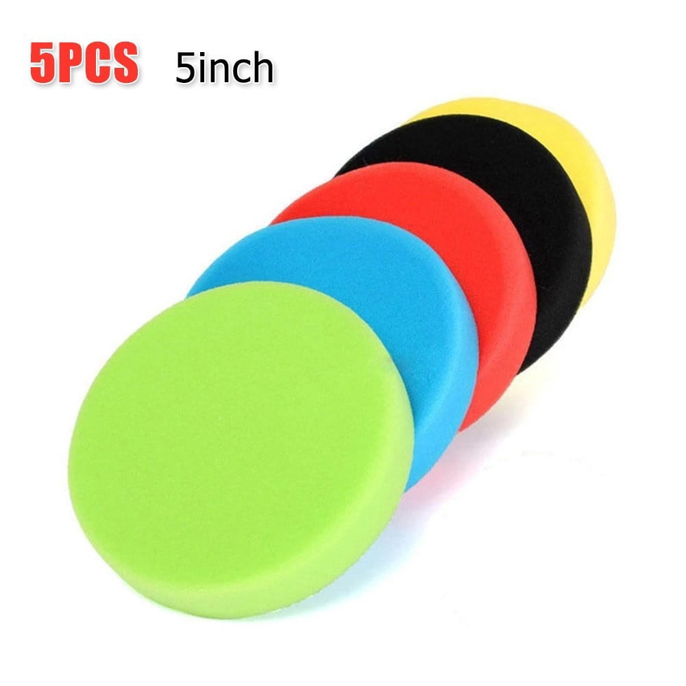 5pcs 5inch/6inch Car Round Flat Polishing Foam Buffing Sponge for Pads ...