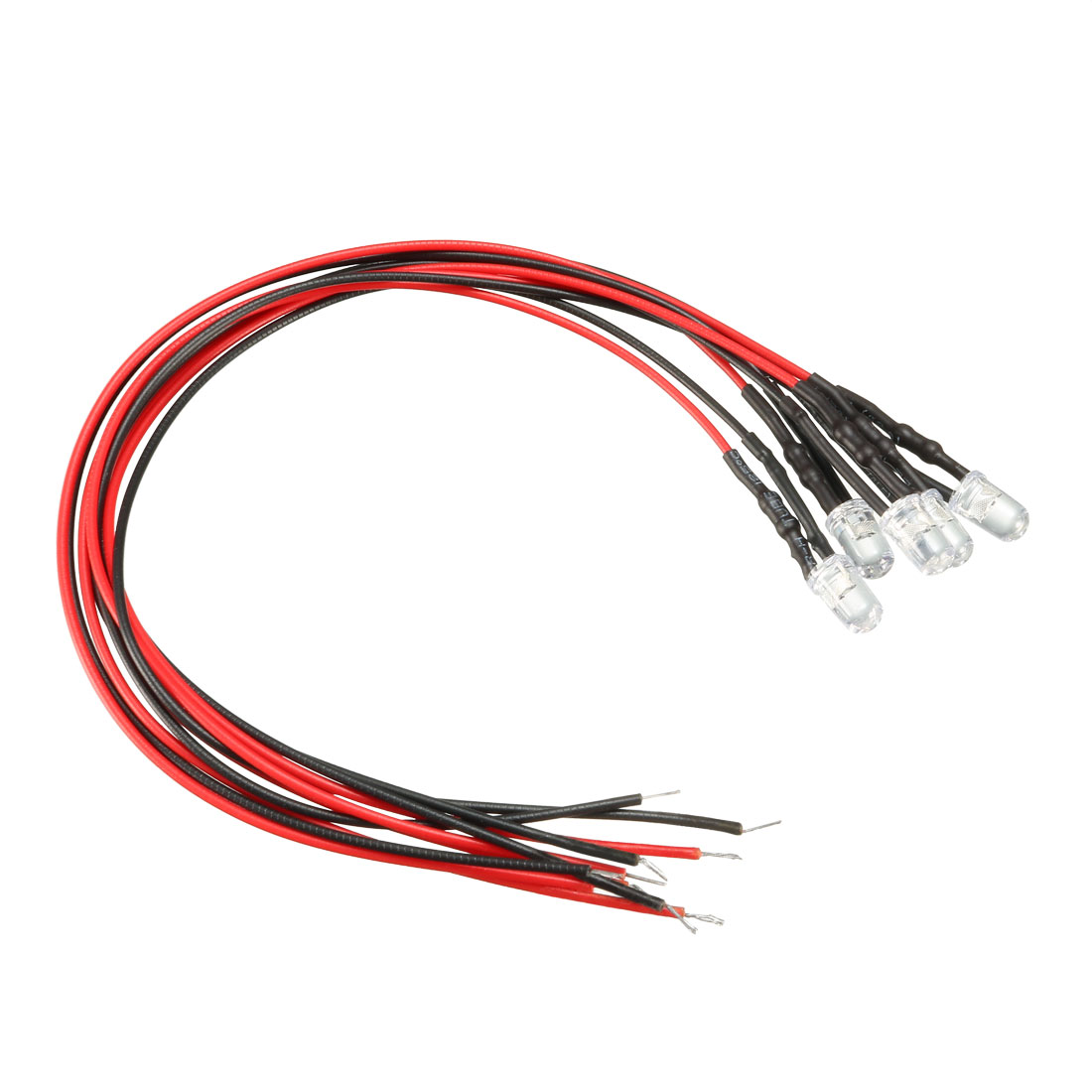 5Pcs 5mm Pre Wired light RGB Slow Flash Flashing 20mA DC 9-12V 20cm ...