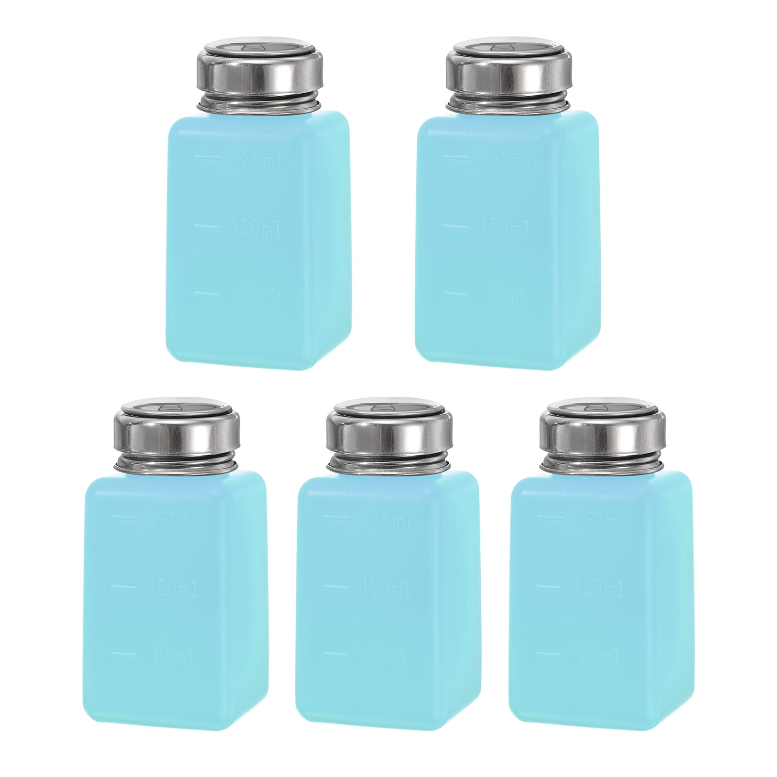 5pcs 6 Oz/180ml Alcohol Push Down Pump Dispenser Bottle Press Liquid ...