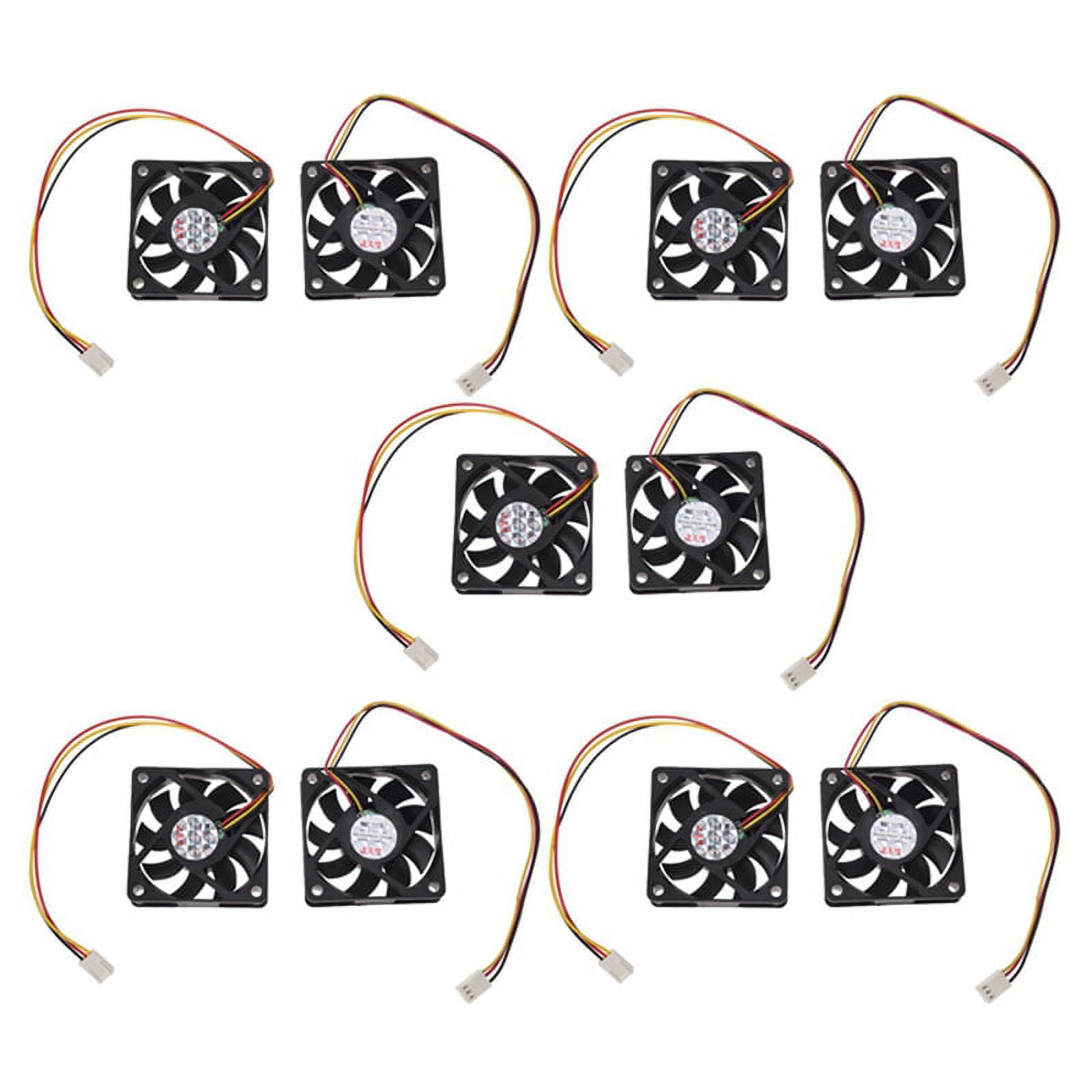 5pcs 60mm 6cm DC 12V 3 Pin Computer Case CPU Cooler Cooling Fan Black 2 ...