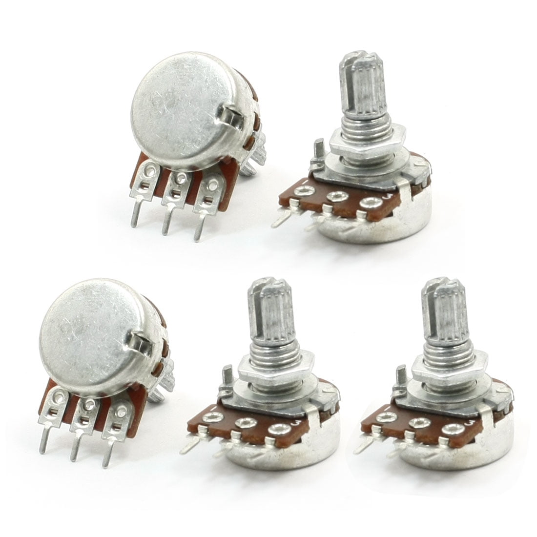 5pcs 6mm Shaft 3 Pins Pots Rotary Taper Adjustment Potentiometer 5K ohm ...