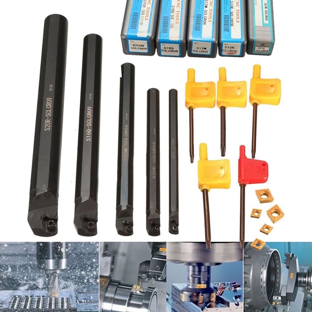 5pcs 7/10/12/16/20mm SCLCR09 Turning Tool Boring Bar Holder Insert For CCMT - Walmart.com