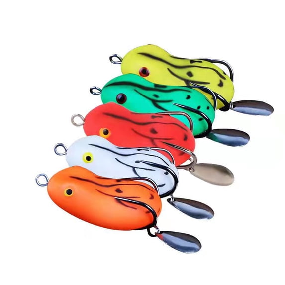 5pcs 7g Soft Frog Lure Fishing Lure Bionic Frog Double Hook Thunder ...