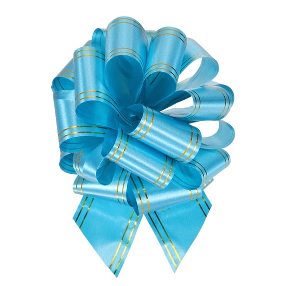 5pcs 8 Inch Large Pull Bow Metallic Lake Blue Gift Wrapping Bows with ...