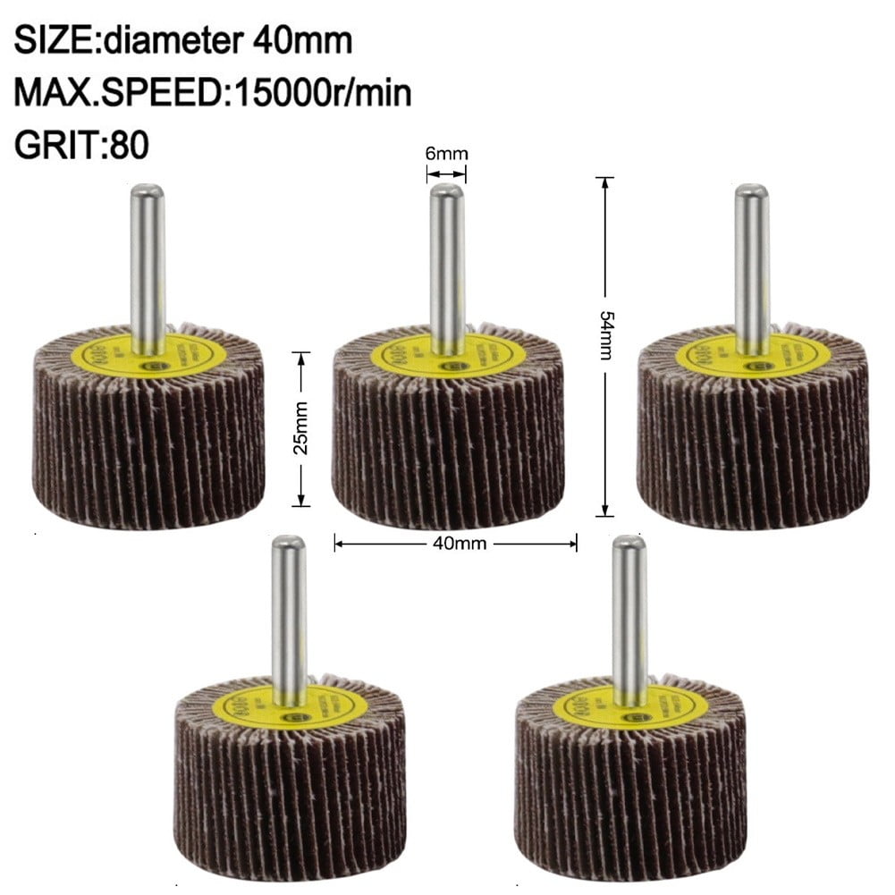 5pcs 80 Grit Sanding Flap Wheel Disc Set for Electric Drill and Grinder ...