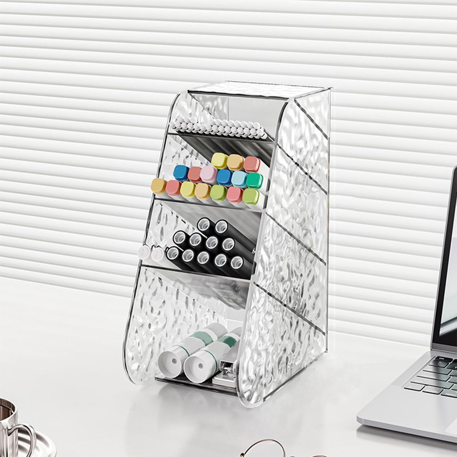 5pcs Acrylic Vertical Marker Organizer for Markers,Angled Pen Holders ...
