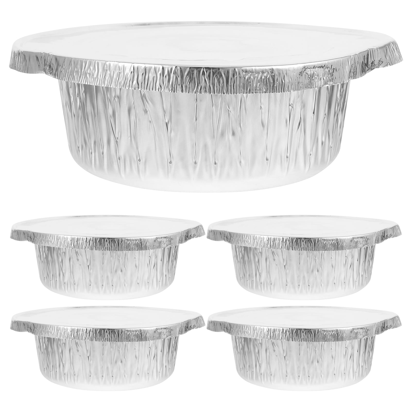 5pcs Aluminum Foil Pans with Lids 8x7 Inch Disposable Tin Foil ...