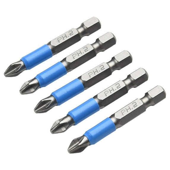 5pcs Anti Slip Screwdriver Bit PH1/PH2/PH3/PZ1/PZ2/PZ3 Types 50mm Length Alloy Steel Alloy Steel ...