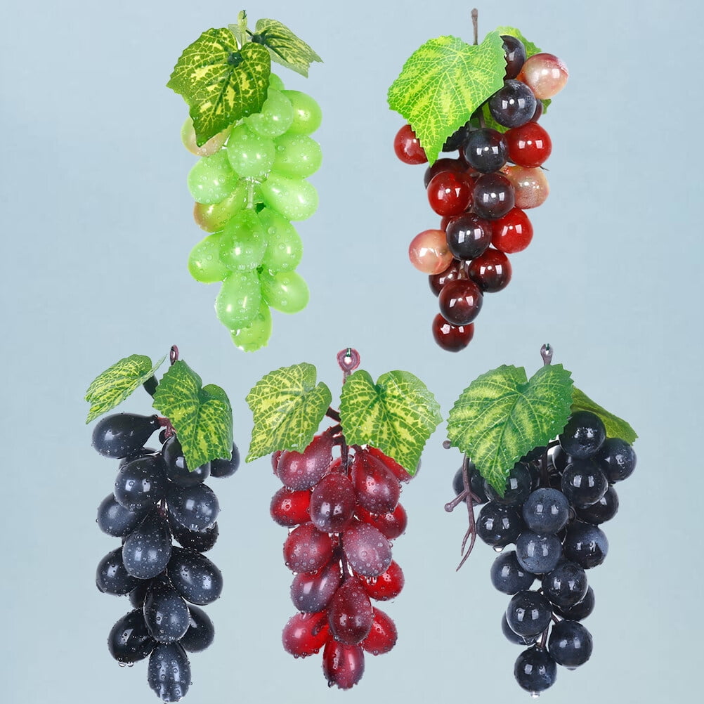 5pcs Artificial Frosted Grapes Simulation Fruit Lifelike Centerpiece ...
