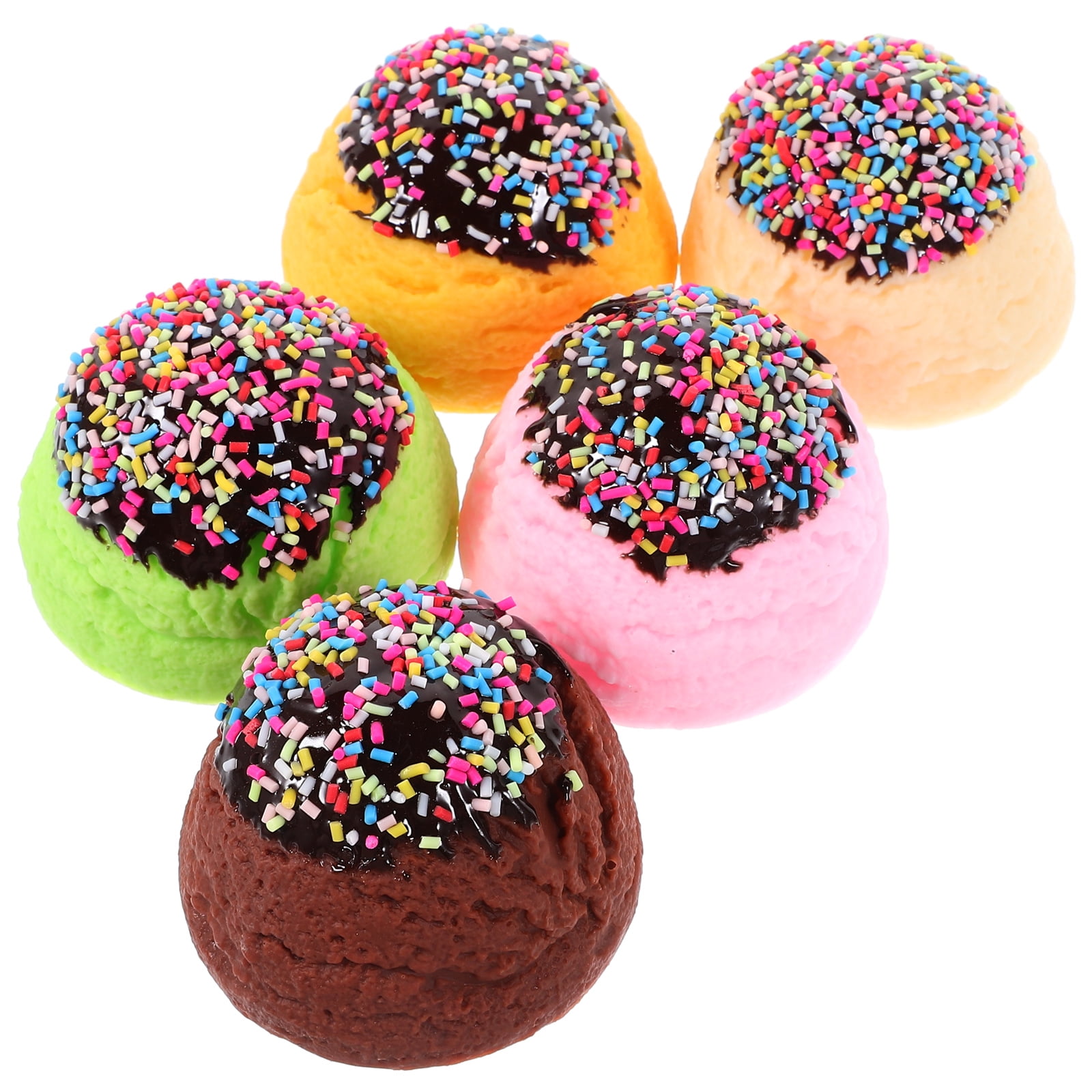 5pcs Artificial Ice Cream Balls Realistic Ice Cream Balls Model Dessert ...