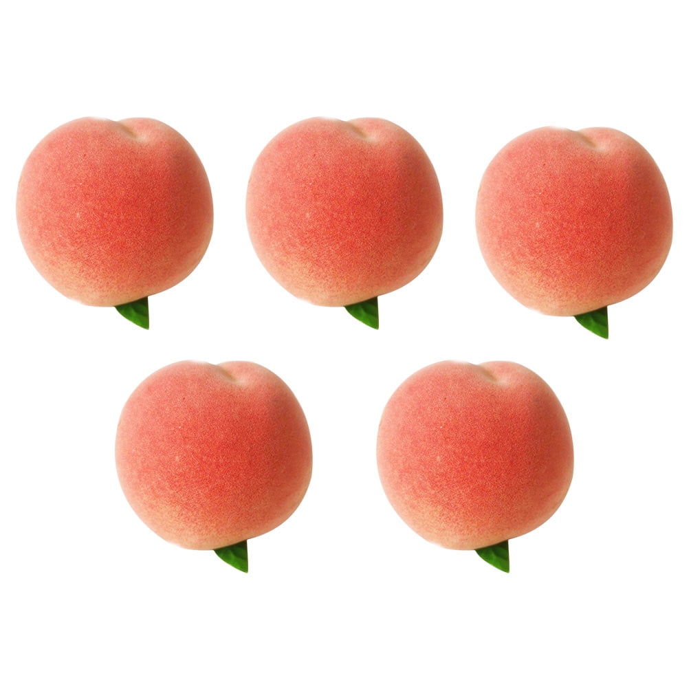 5pcs Artificial Peaches Decoration Realistic Simulated Fake Fruit ...