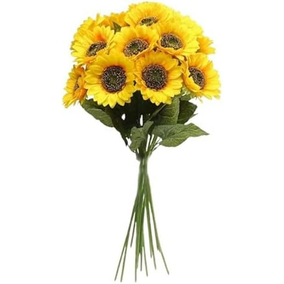 5pcs Artificial Sunflower Bouquet Fake Flowers Decorations for Outdoor ...