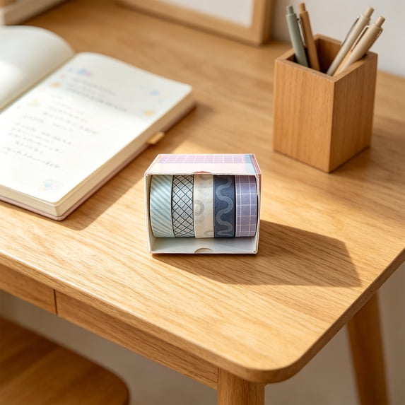 5pcs Assorted Decorative Washi Tape Rolls in Varied Delicate Prints ...