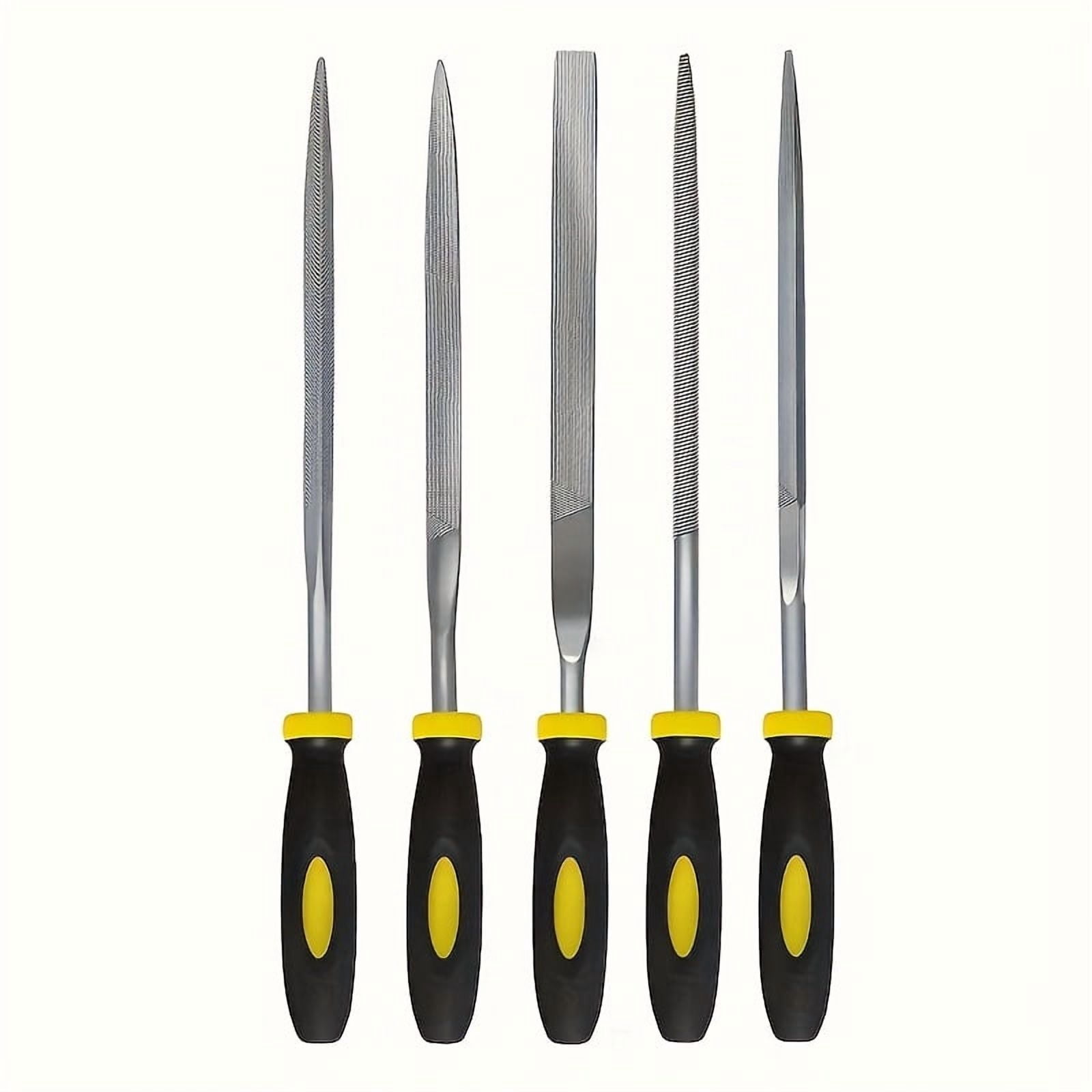 5pcs Assorted Mini File Set, Steel Metal Grinding Files, Triangular and ...
