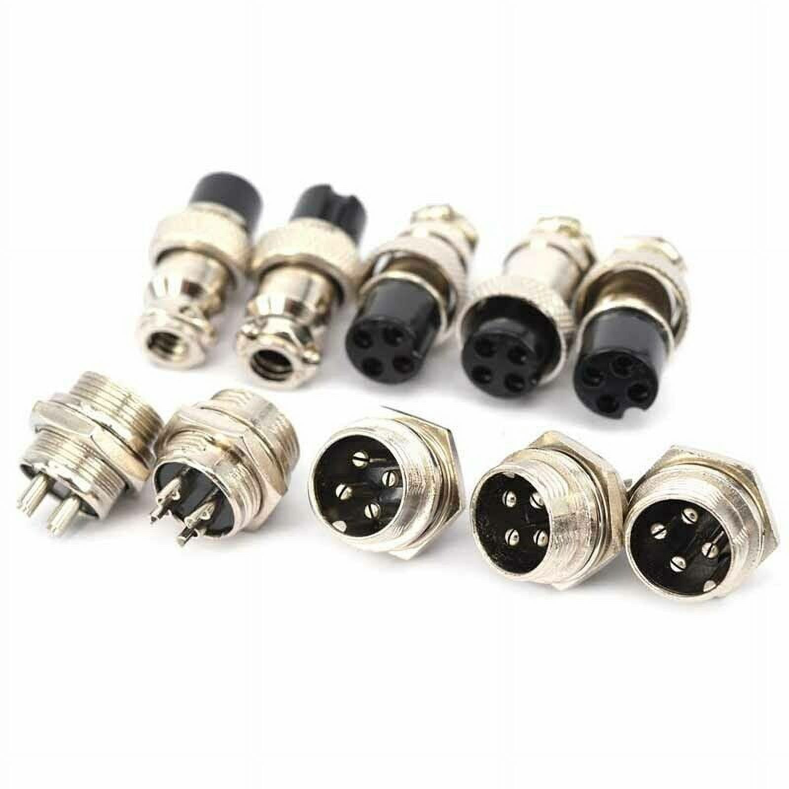 5Pcs Aviation Plug 4-Pin 16Mm Gx16-4 Metal Male Female Panel Connector ...