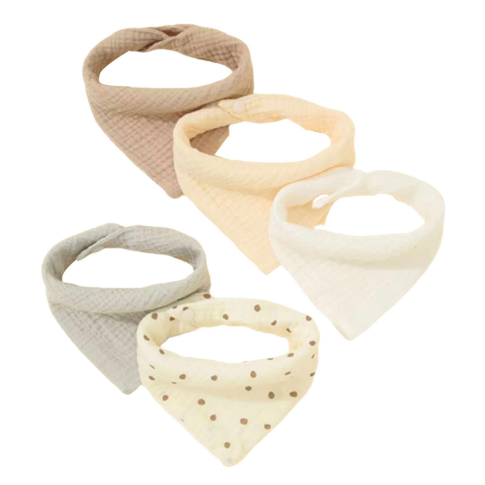 5pcs Baby Bibs Cotton Burp Cloth Triangle Drooling Bib for Infants ...