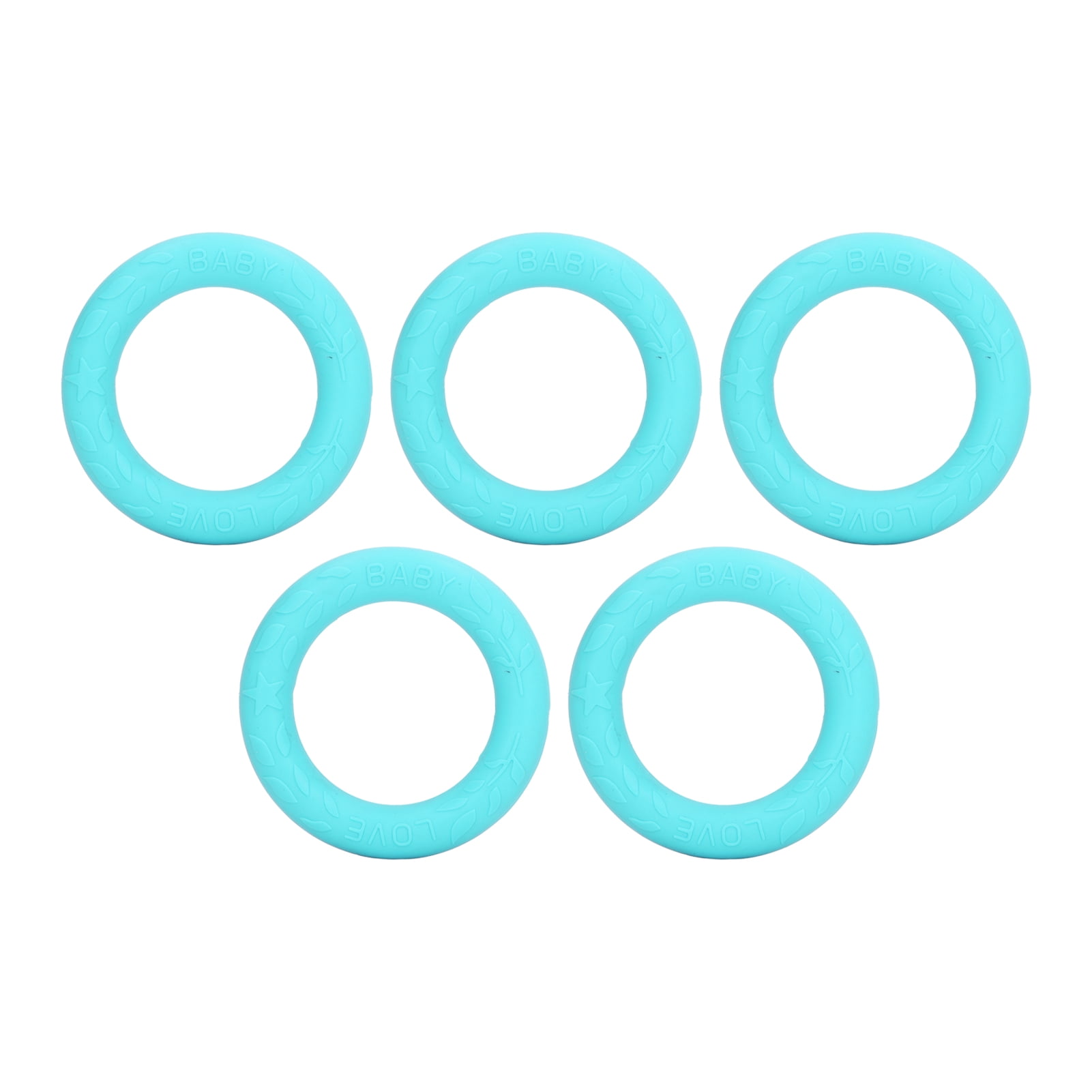 5pcs Baby Soft Silicone Teething Ring Toy Infant Safe Elastic Gum ...