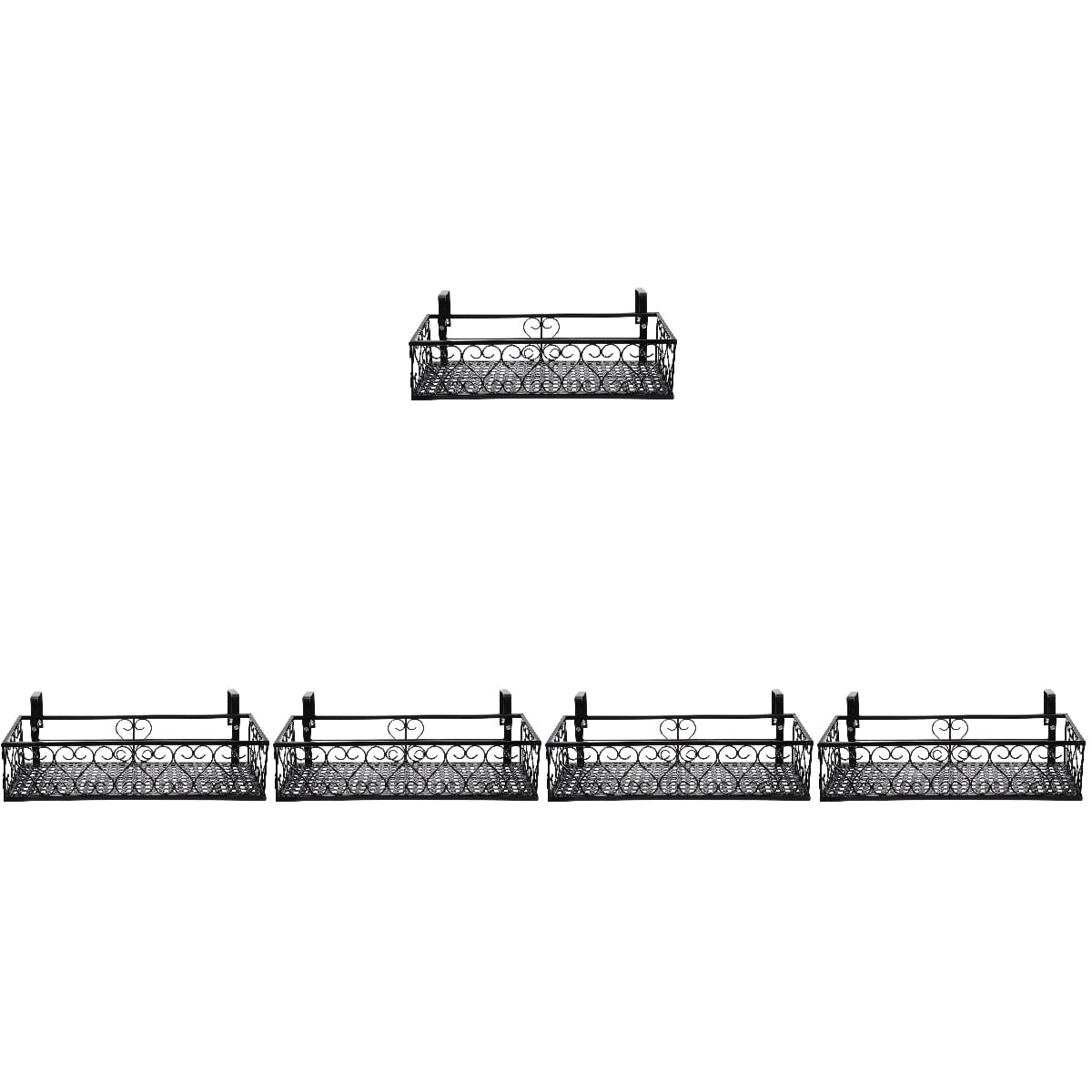 IMIKEYA Balcony Flower Pot Stand, High Load-Bearing Iron, Black, for ...