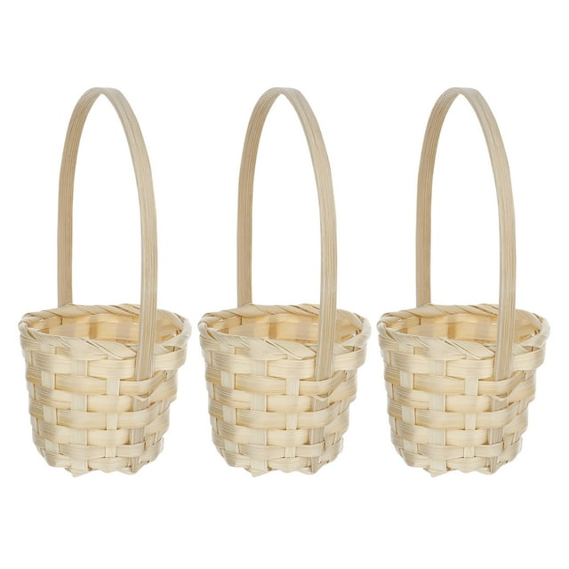 5pcs Bamboo Weaving Baskets Empty Flower Baskets Wedding Flower Girl ...