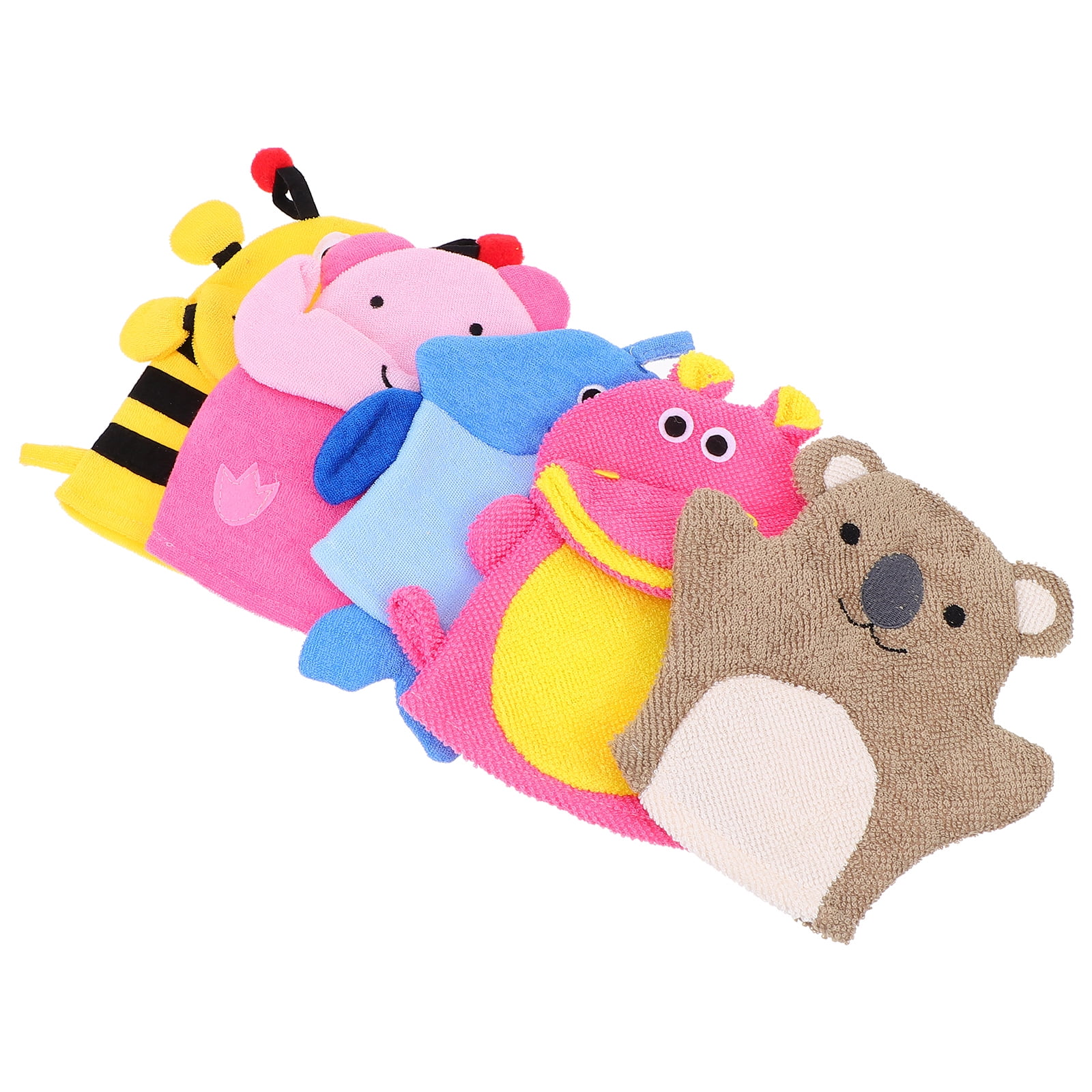 5pcs Bath Body Scrubber Shower Hand Puppet Bath Wash Mitt for Children ...