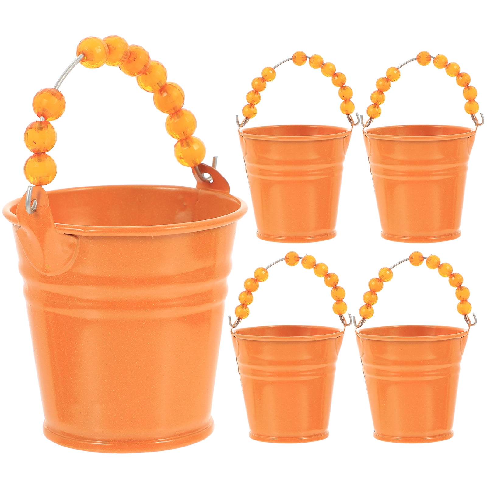 5pcs Beaded Handle Miniature Iron Bucket Tins Candy Buckets Crafts ...