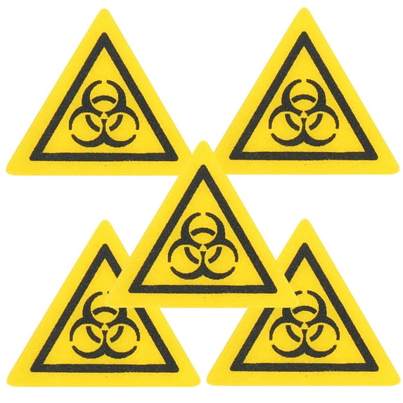5pcs Biological Stickers Biological Hazard Risk Warning Decals Warning ...