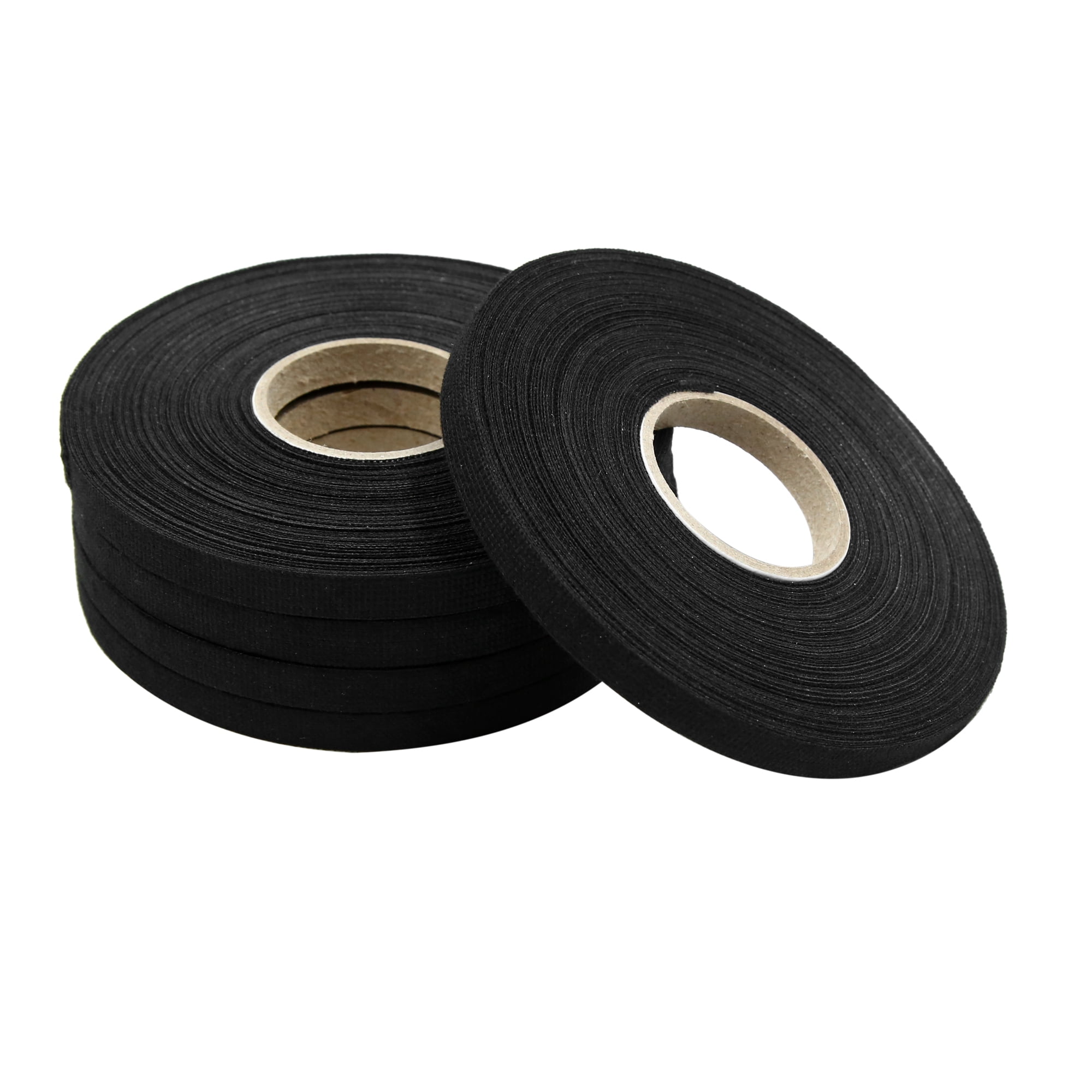 5pcs Black Adhesive Cloth Fabric Car Wiring Harness Looms Tape 9mm x ...