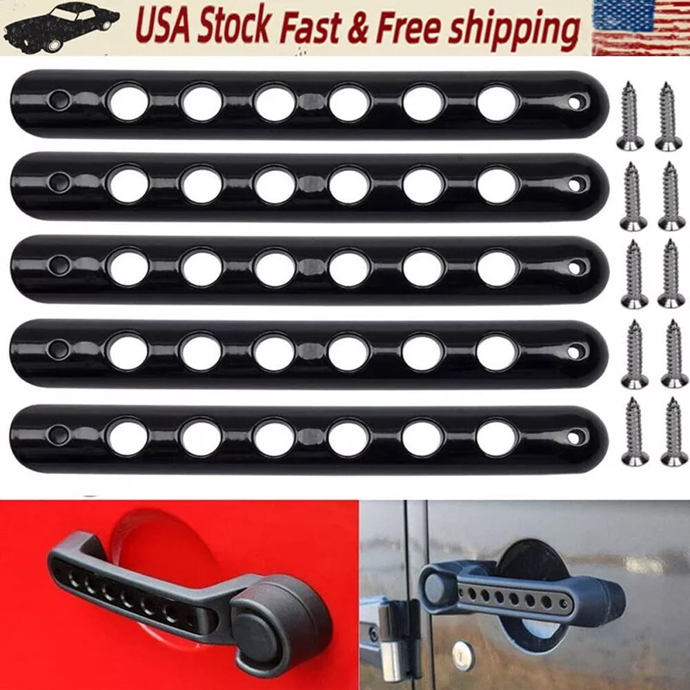 5pcs Black Door Grab Handle Inserts Cover for Jeep Wrangler JK JKU 2007 ...