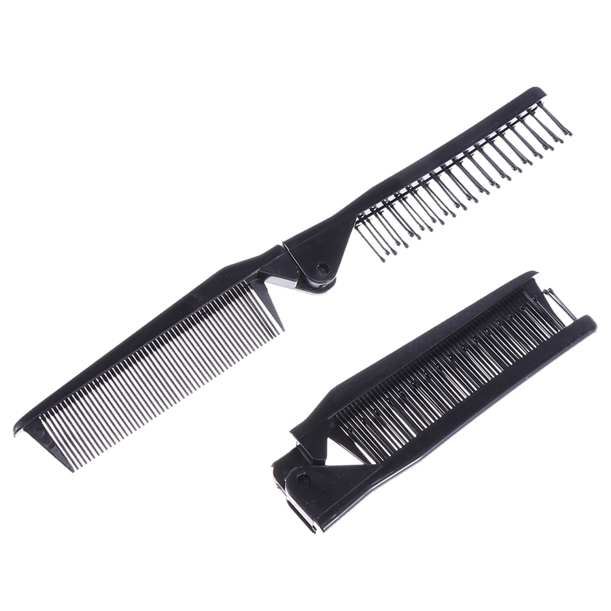 OUNONA Black ABS Foldable Hair Comb with Double Heads for Travel and ...