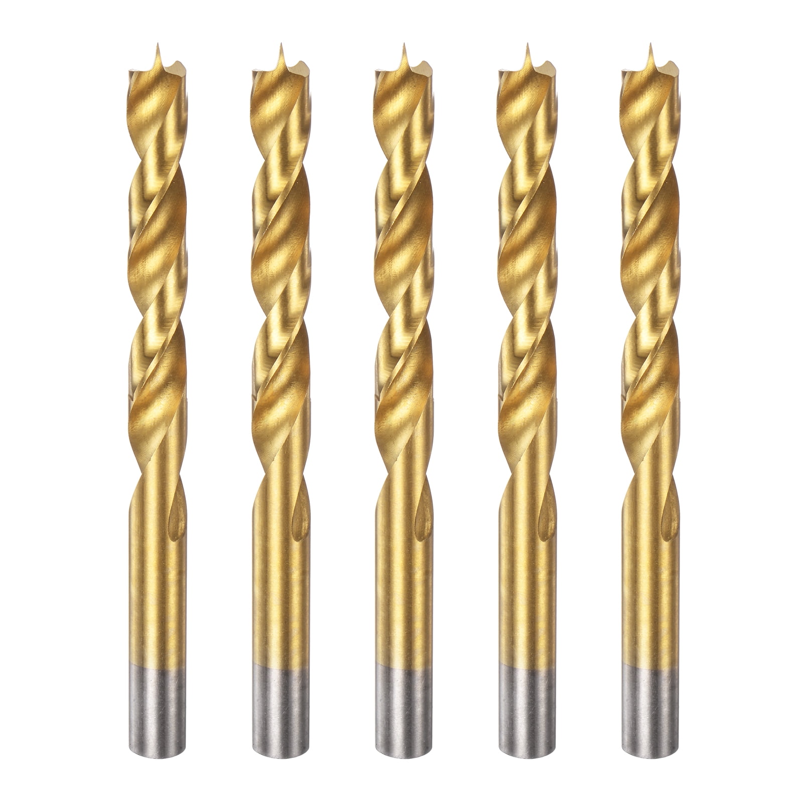 5pcs Brad Point Drill Bits 12mm(15/32") Dia HSS4241 Straight Round ...