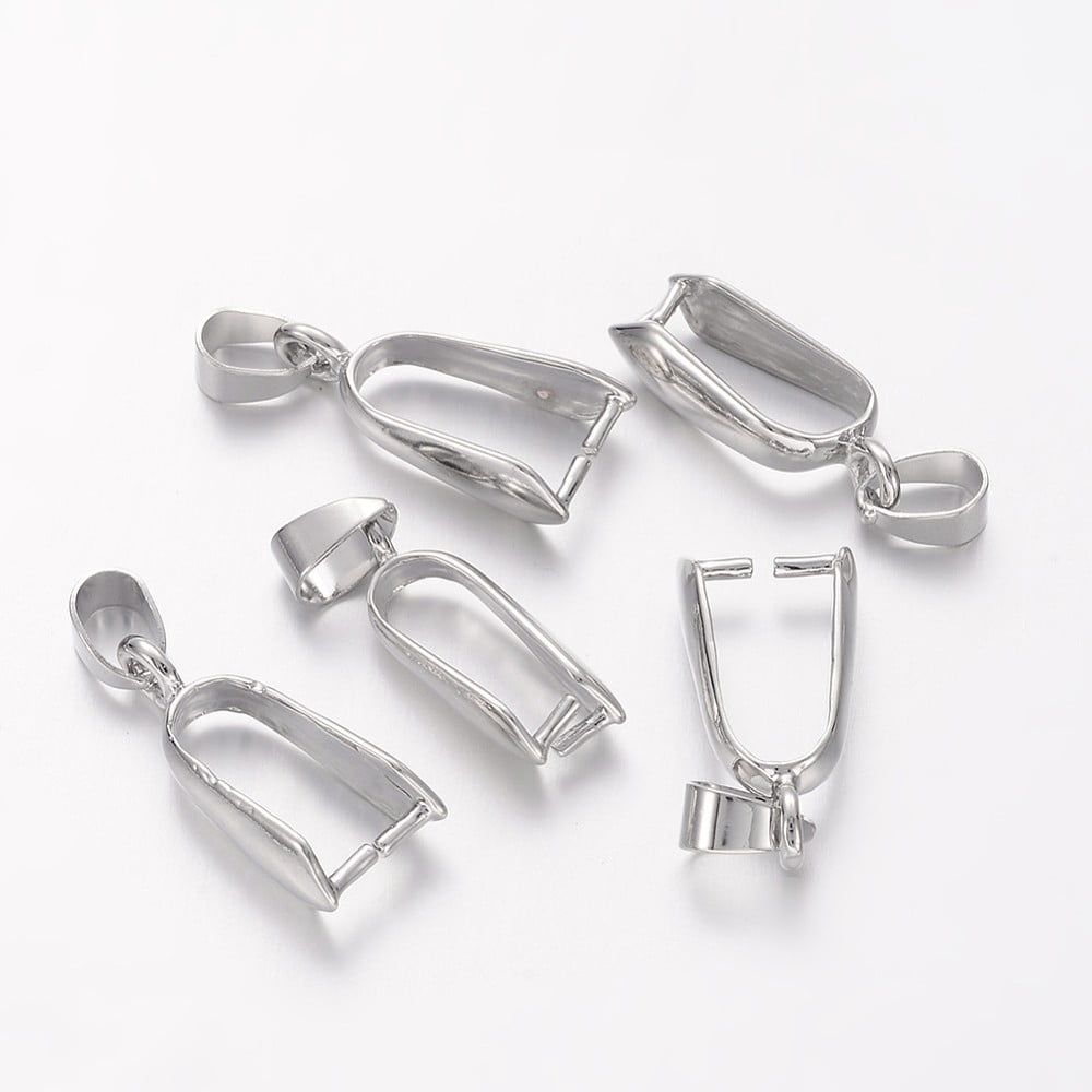 5pcs Brass Pinch Bails Size: about 12mm wide 21~22mm long hole: 4mm ...