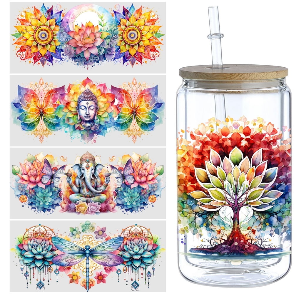 5pcs Butterfly UV DTF Transfer Stickers, For Glass Tumbler, Waterproof ...