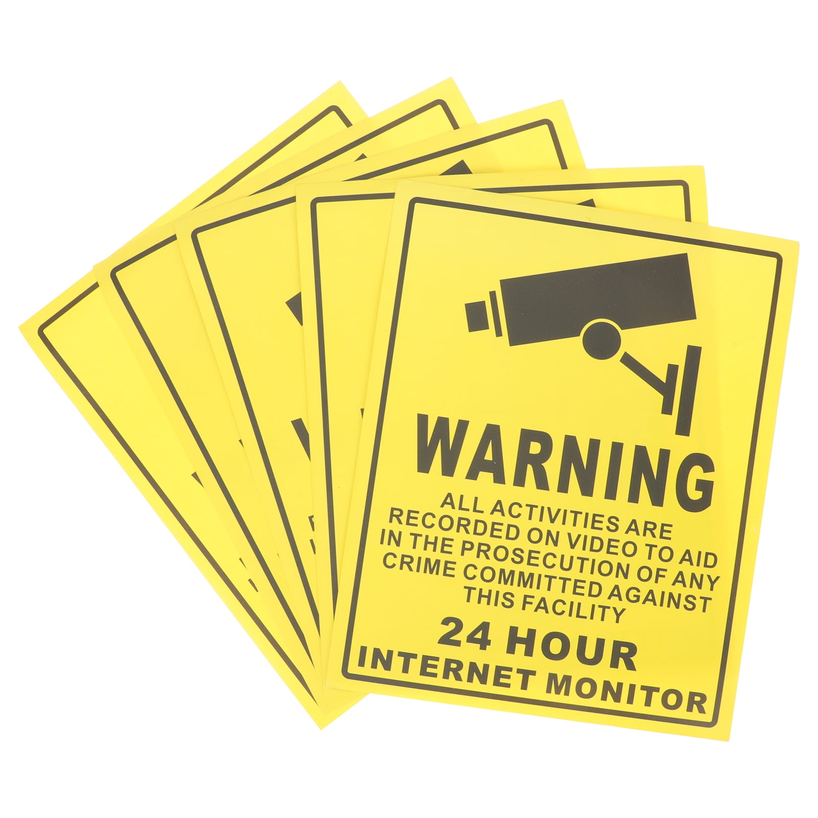 5pcs CCTV Camera Warning Signs Stickers 24 Hour Video Surveillance ... 5pcs CCTV Camera Warning Signs Stickers 24 Hour Video Surveillance ...