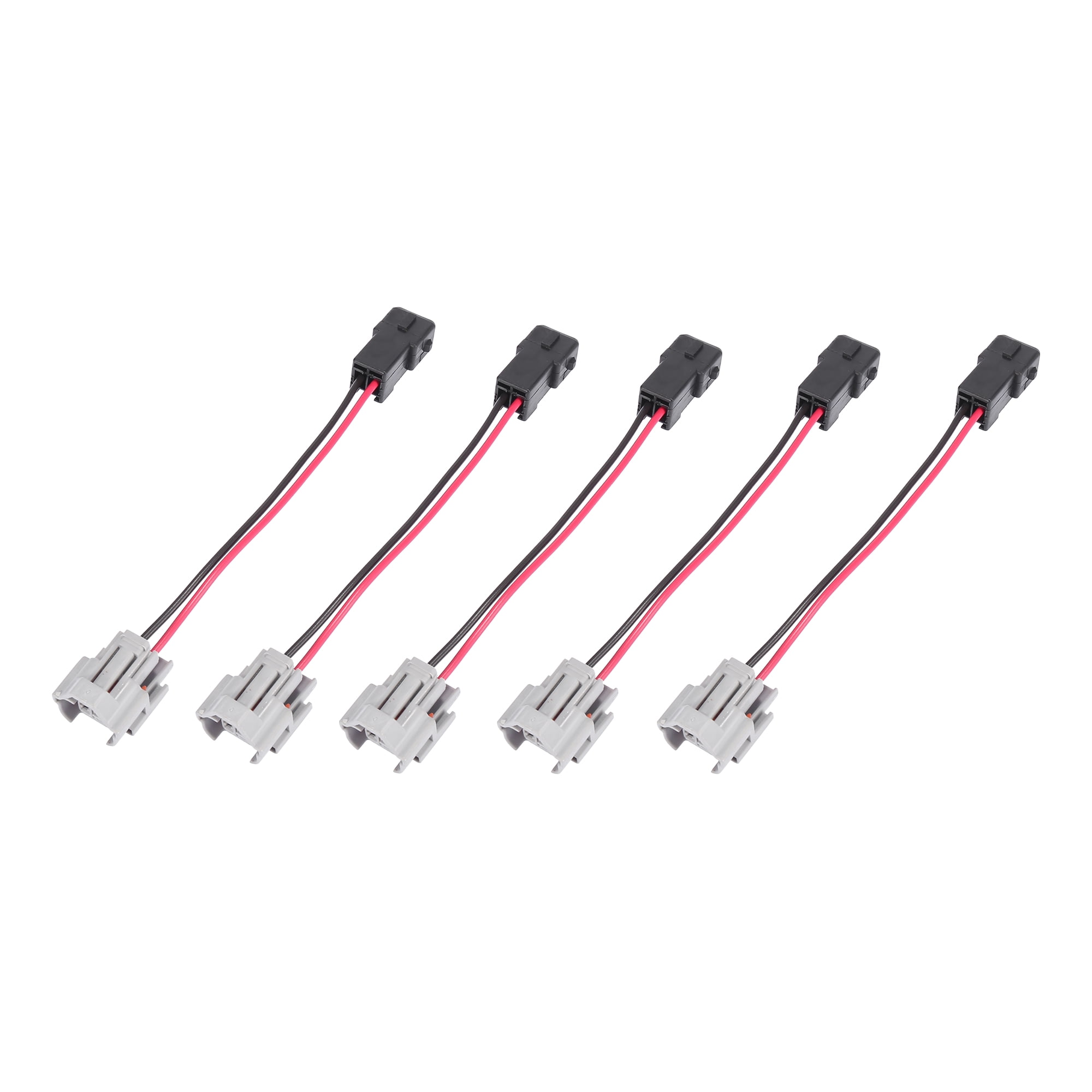 5pcs Car Auto Fuel Injector Adapters Wired Cable Connector Plugs Female ...